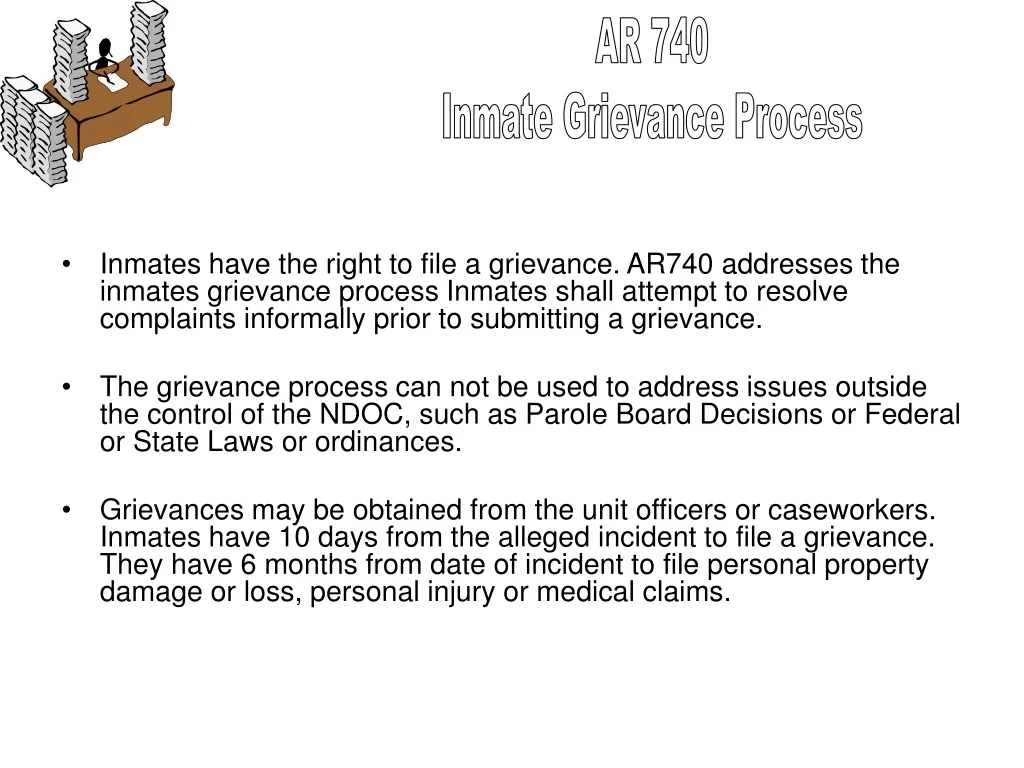 PPT - AR 740 Inmate Grievance Process PowerPoint Presentation, free download - ID:9154909