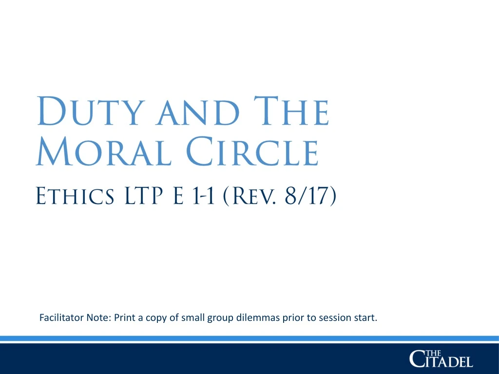 PPT - Duty and The Moral Circle PowerPoint Presentation, free download ...