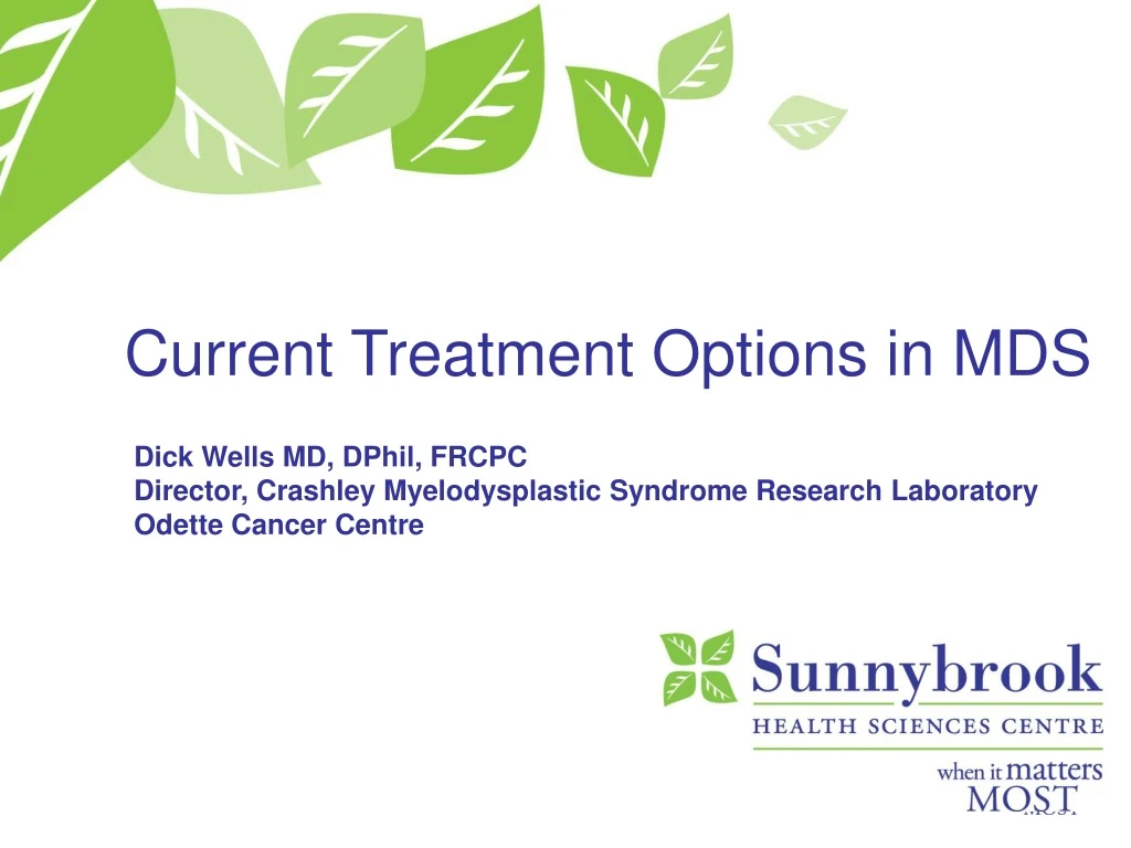 PPT - Current Treatment Options in MDS PowerPoint Presentation, free ...