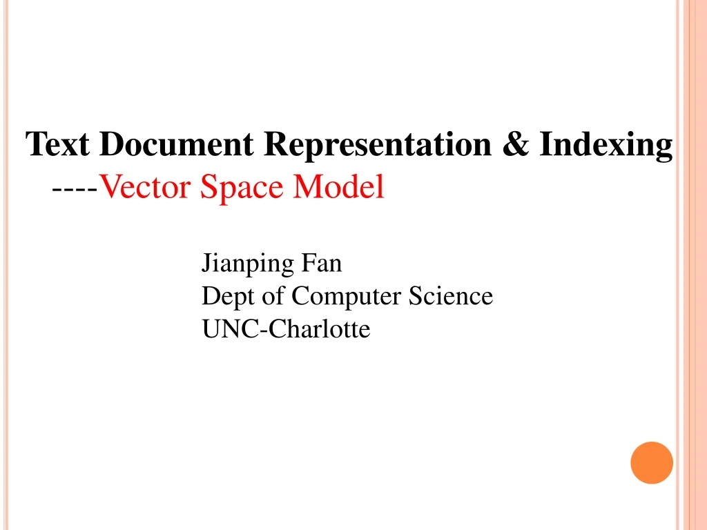 Ppt Text Document Representation And Indexing Vector Space Model Powerpoint Presentation
