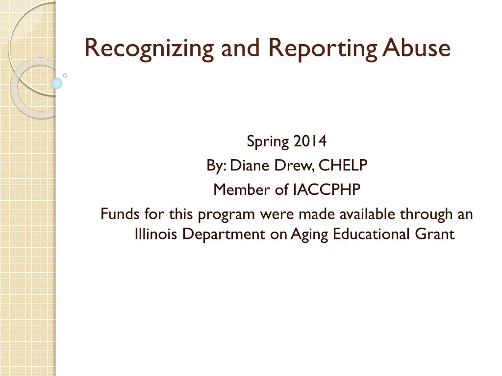 PPT - Recognizing and Reporting Abuse PowerPoint Presentation, free ...