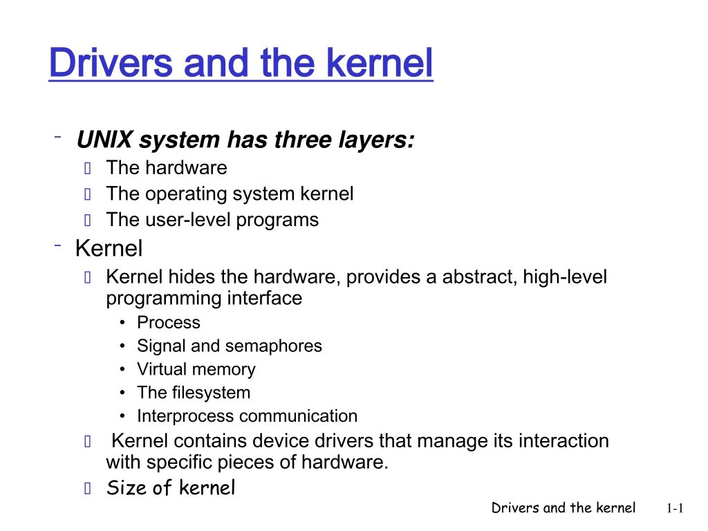 PPT - Drivers and the kernel PowerPoint Presentation, free download ...