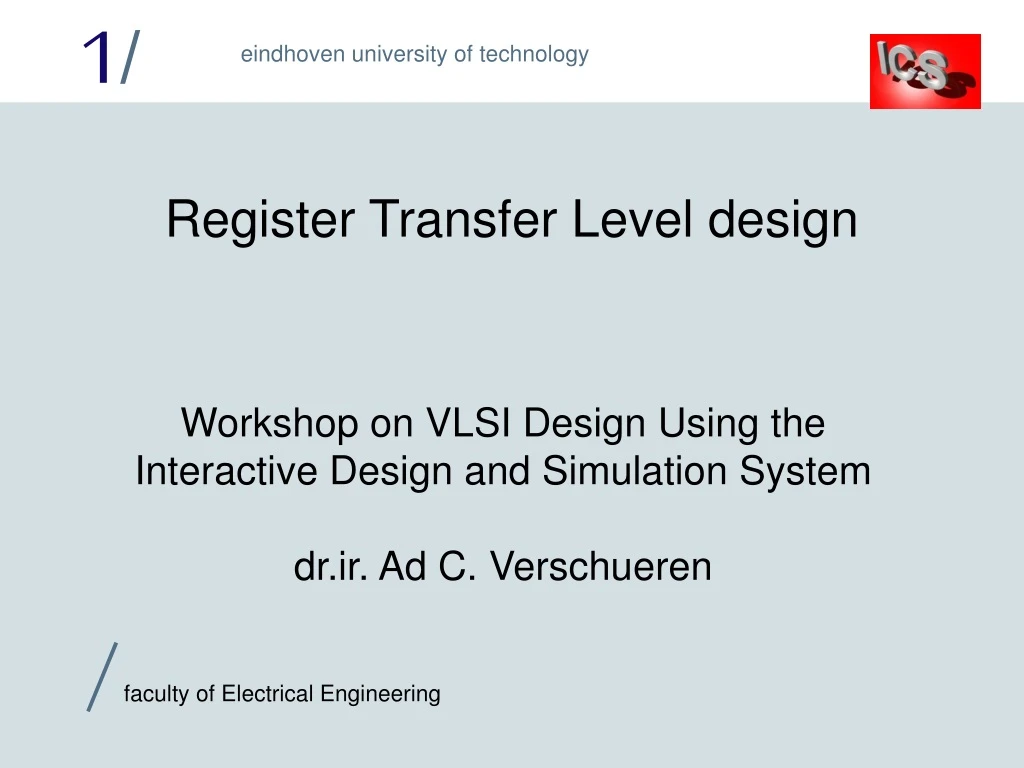 PPT - Register Transfer Level design PowerPoint Presentation, free ...