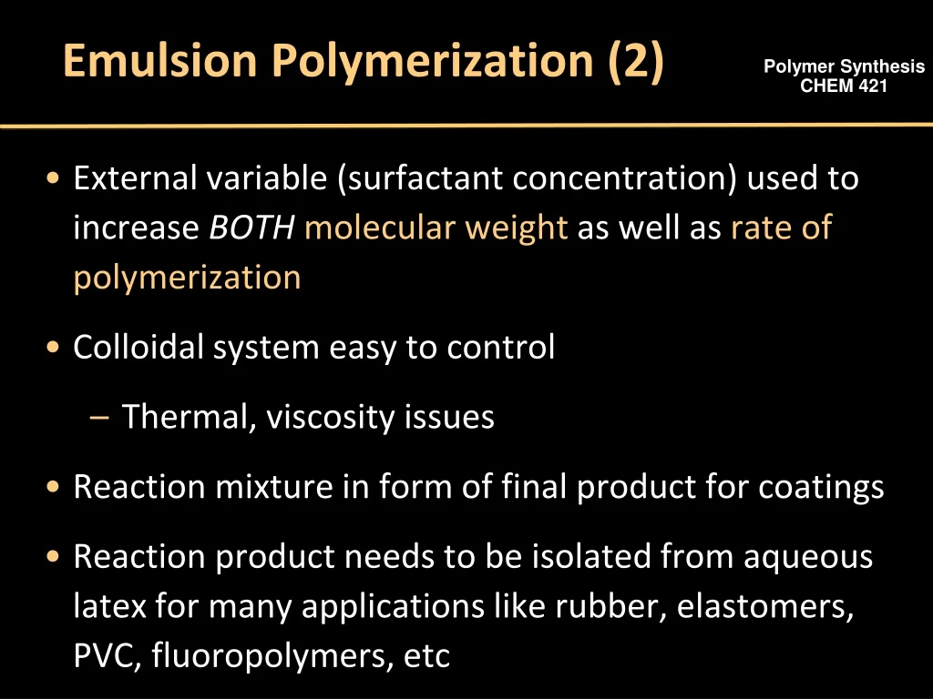PPT - Emulsion Polymerization (2) PowerPoint Presentation, free ...