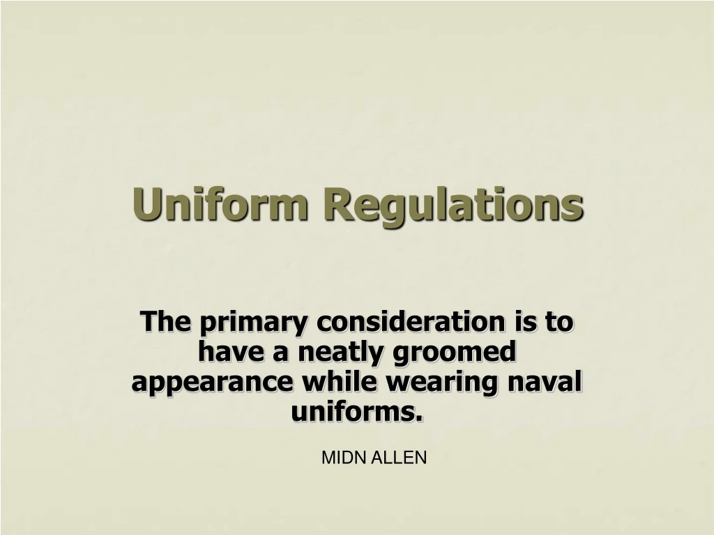 PPT - Uniform Regulations PowerPoint Presentation, free download - ID ...