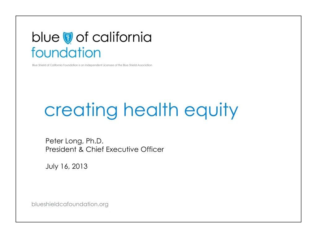 PPT - creating health equity PowerPoint Presentation, free download ...