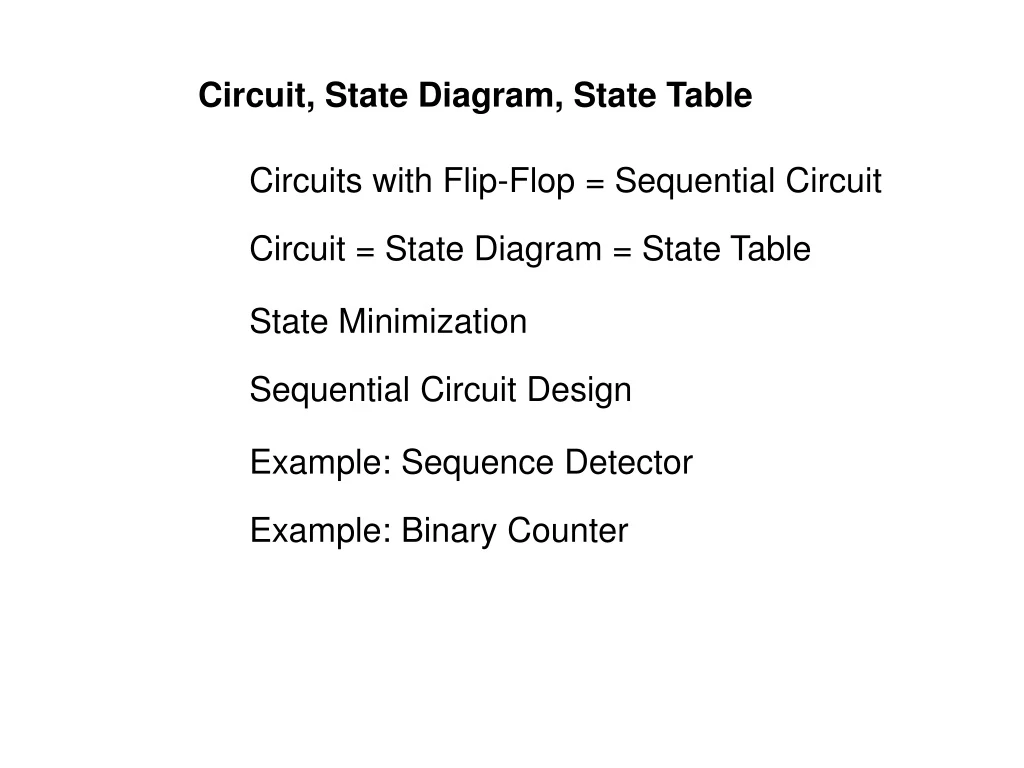 PPT - Circuit, State Diagram, State Table PowerPoint Presentation, free ...