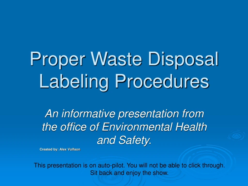 PPT - Proper Waste Disposal Labeling Procedures PowerPoint Presentation ...
