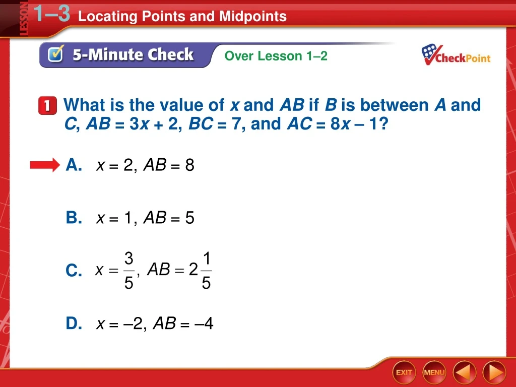 PPT - 5-Minute Check 1 PowerPoint Presentation, free download - ID:9165338
