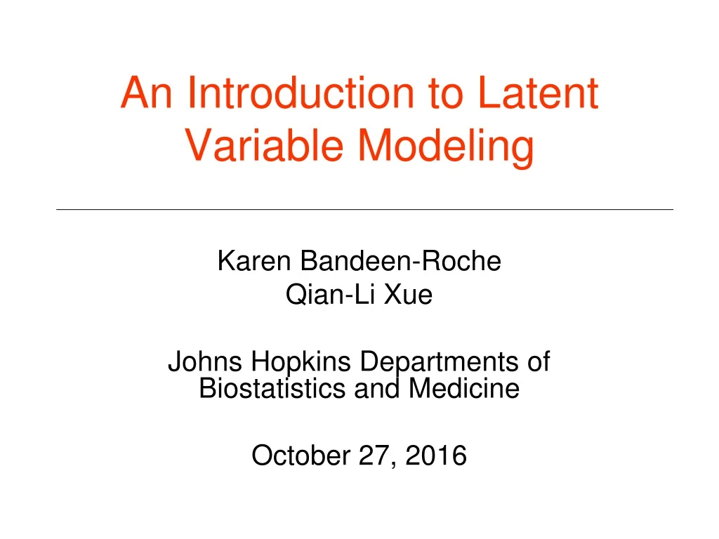 Ppt An Introduction To Latent Variable Modeling Powerpoint Presentation Id 9166418