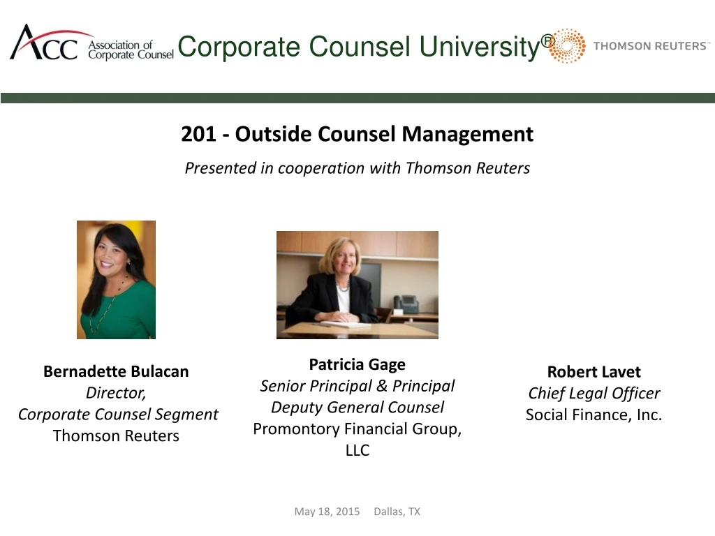 PPT - 201 - Outside Counsel Management PowerPoint Presentation, free ...