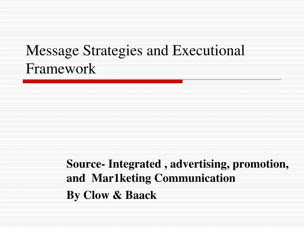 PPT - Message Strategies and Executional Framework PowerPoint ...