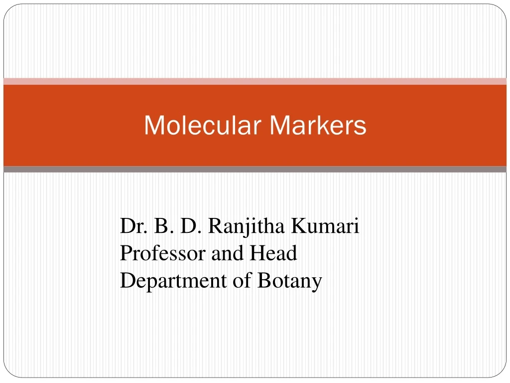 PPT - Molecular Markers PowerPoint Presentation, free download - ID:9168096
