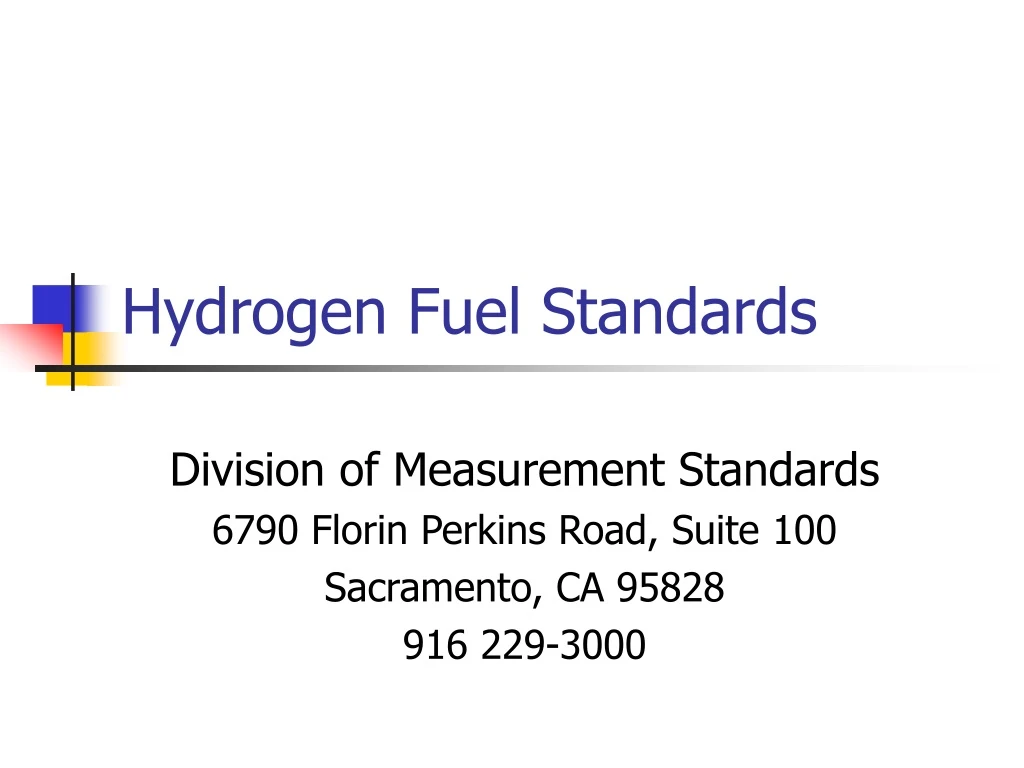 PPT - Hydrogen Fuel Standards PowerPoint Presentation, free download ...