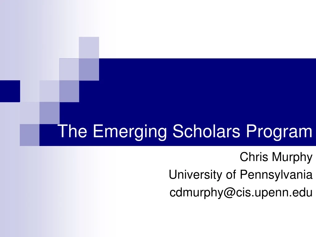 PPT - The Emerging Scholars Program PowerPoint Presentation, free ...
