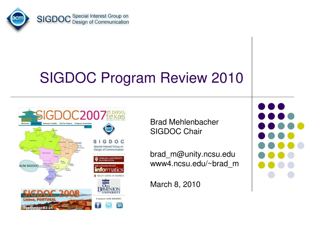 PPT - SIGDOC Program Review 2010 PowerPoint Presentation, free download - ID:9171165