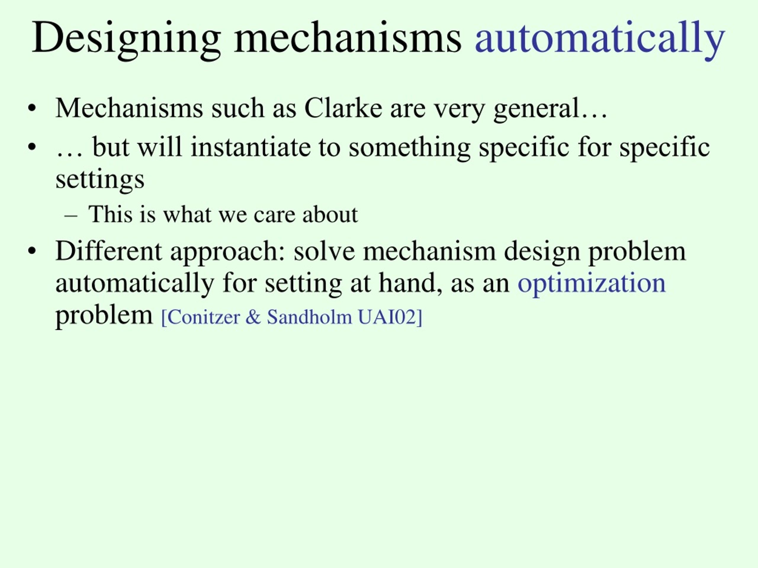 PPT - Mechanism Design for Multiagent Systems PowerPoint Presentation ...