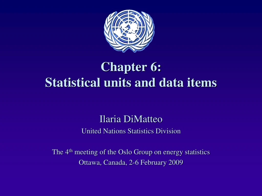 PPT - Chapter 6: Statistical units and data items PowerPoint ...
