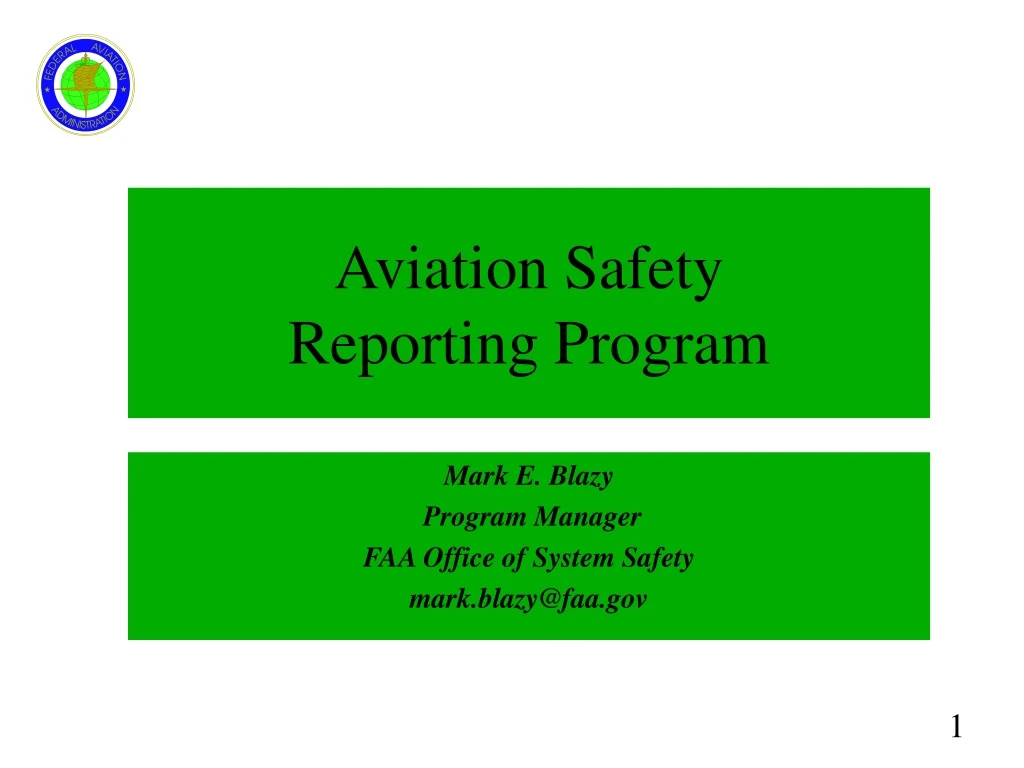 PPT - Aviation Safety Reporting Program PowerPoint Presentation, free ...