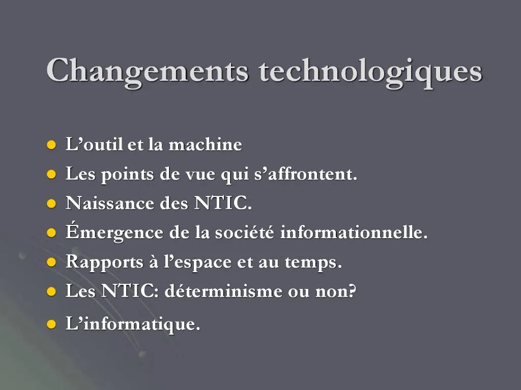 PPT - Changements technologiques PowerPoint Presentation, free download - ID:917243