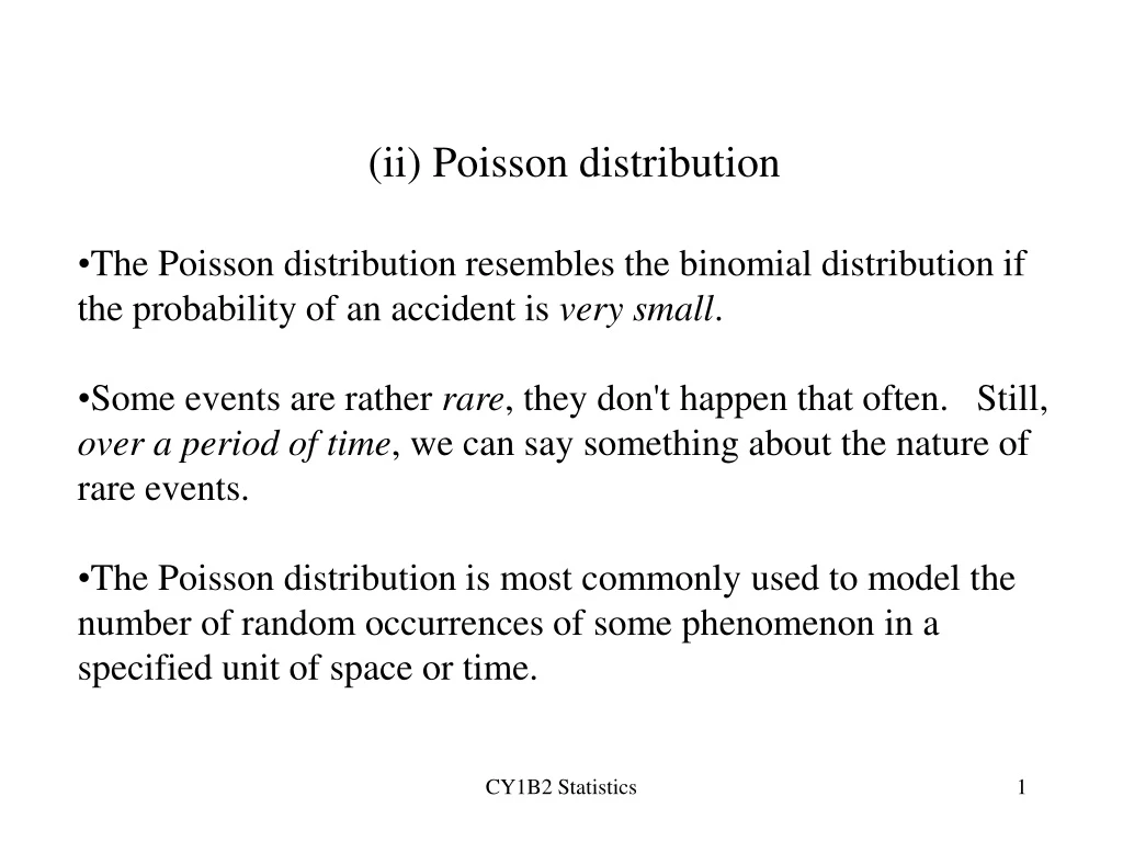 PPT - (ii) Poisson distribution PowerPoint Presentation, free download ...