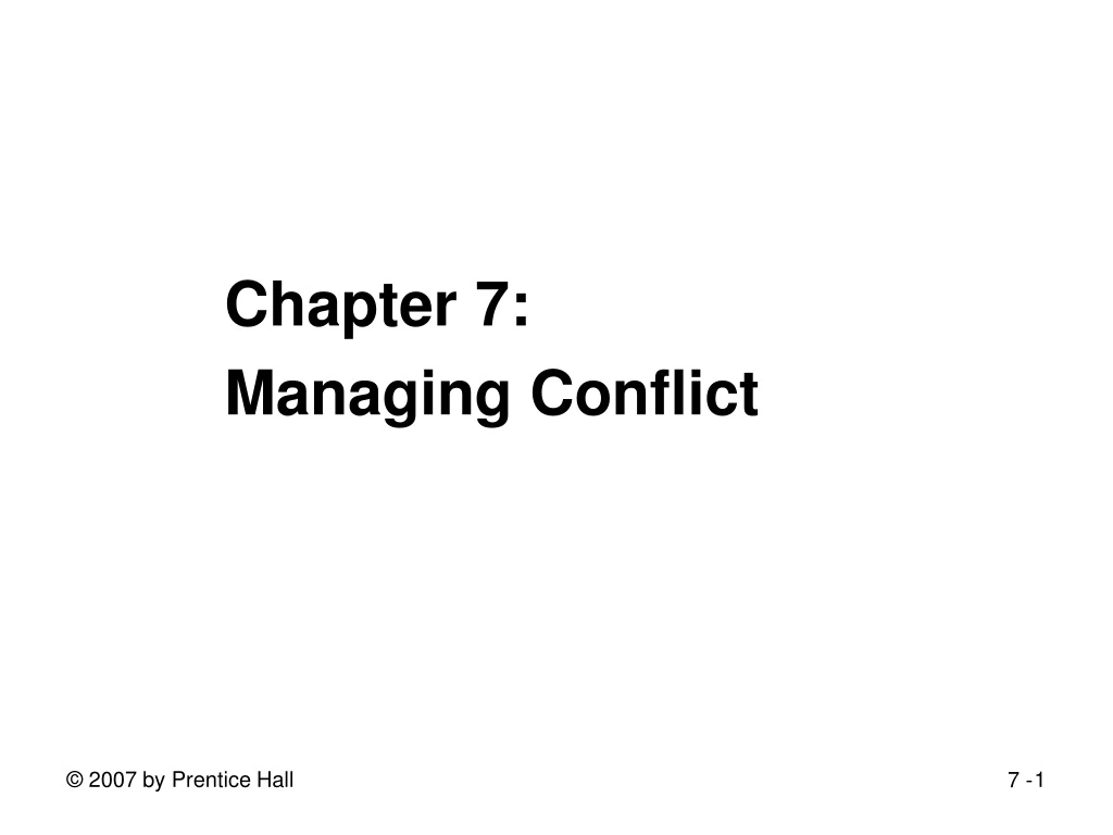 PPT - Chapter 7: Managing Conflict PowerPoint Presentation, free ...