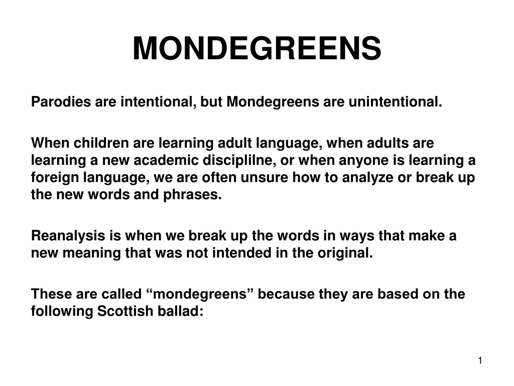 PPT - MONDEGREENS PowerPoint Presentation, free download - ID:9175199
