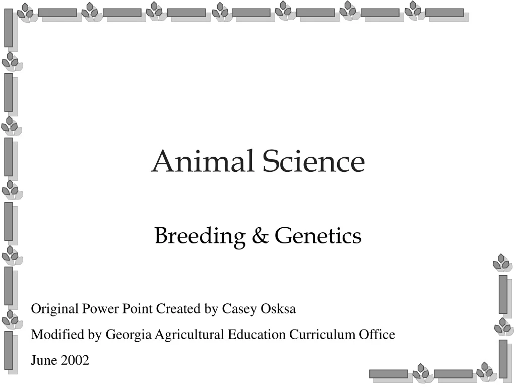 PPT - Animal Science PowerPoint Presentation, free download - ID:9176310