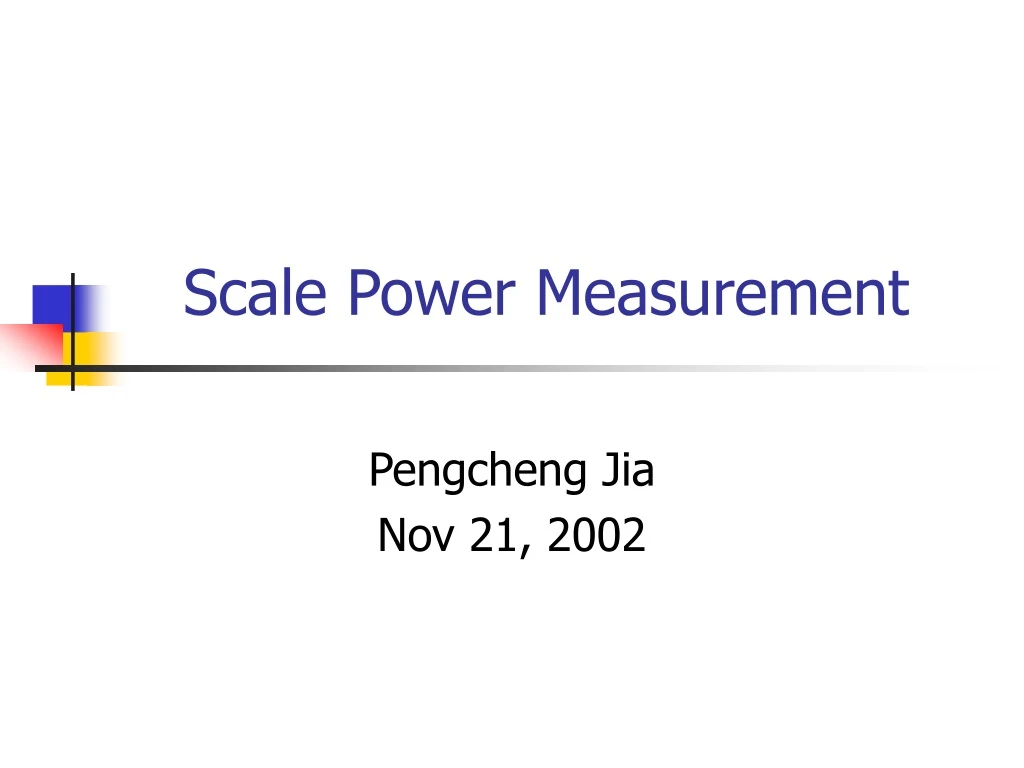 PPT - Scale Power Measurement PowerPoint Presentation, free download ...