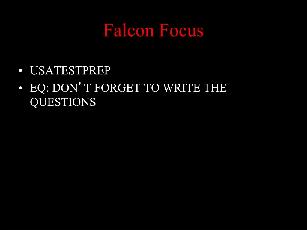 PPT - Falcon Focus PowerPoint Presentation, free download - ID:9178319