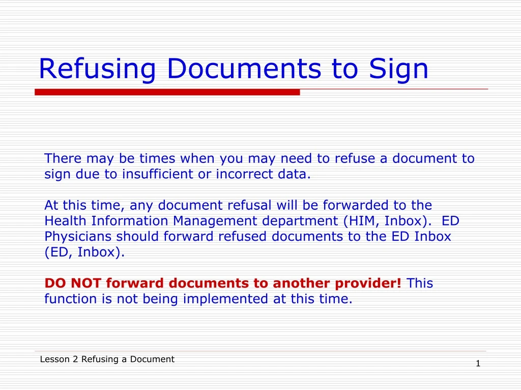 PPT - Refusing Documents to Sign PowerPoint Presentation, free download ...