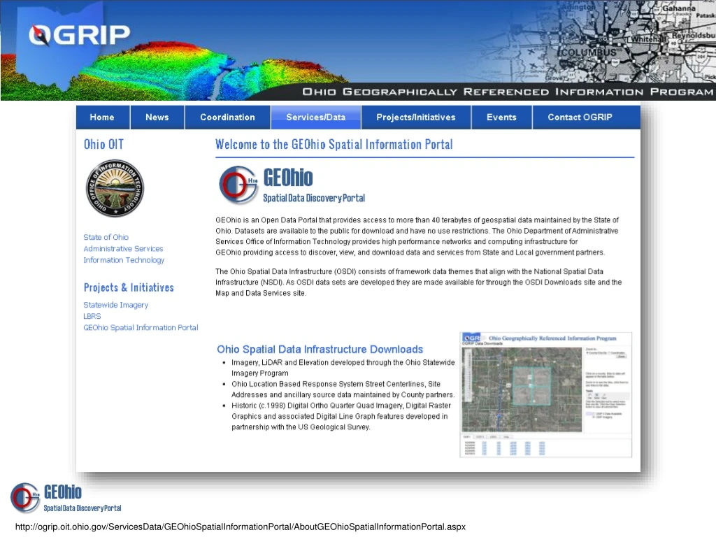 PPT - Imagery , LiDAR and Elevation developed through the Ohio ...