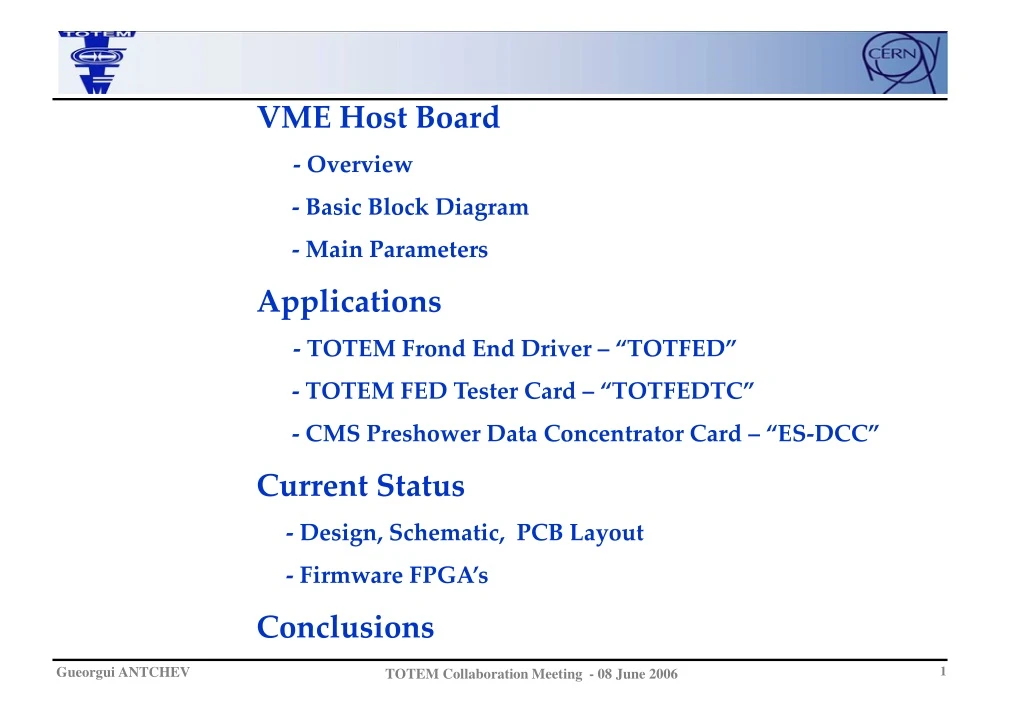 PPT - VME Host Board - Overview - Basic Block Diagram - Main Parameters ...