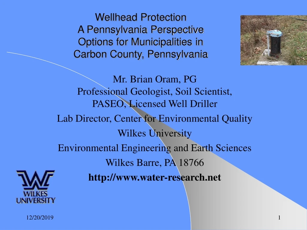 PPT - Mr. Brian Oram, PG Professional Geologist, Soil Scientist, PASEO ...