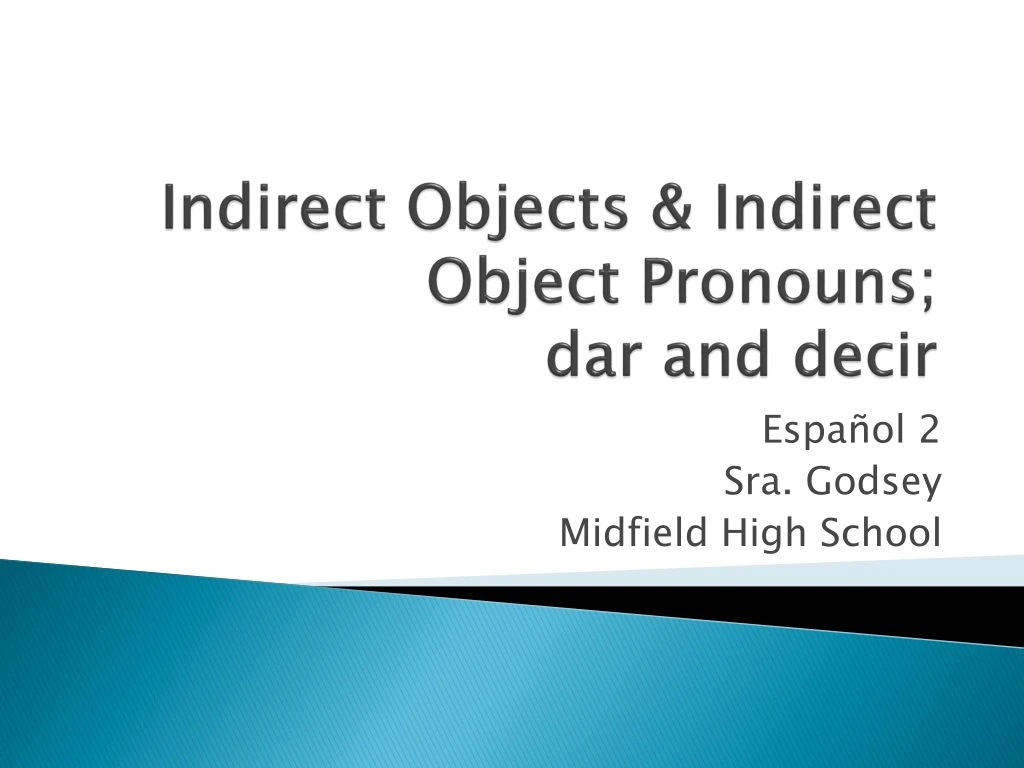 PPT - Indirect Objects & Indirect Object Pronouns; dar and decir ...