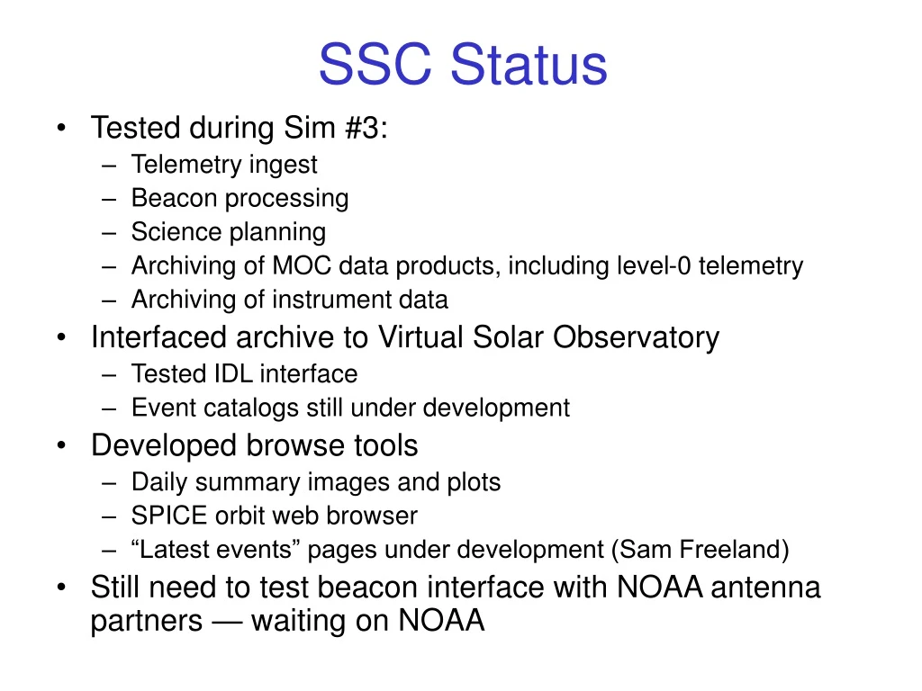 PPT - SSC Status PowerPoint Presentation, free download - ID:9180172