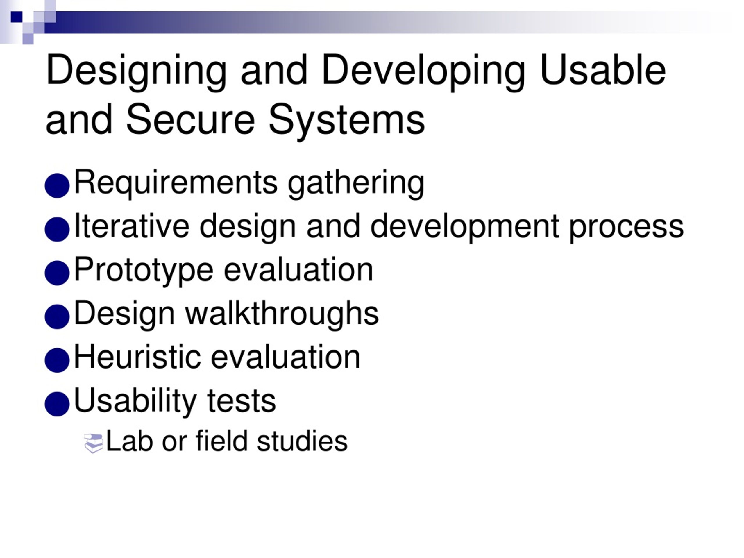 PPT - Usable Security (Part 1 – Oct. 30/07) PowerPoint Presentation ...