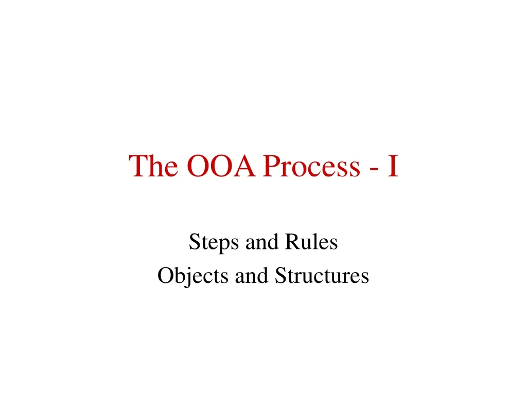 PPT - The OOA Process - I PowerPoint Presentation, free download - ID ...