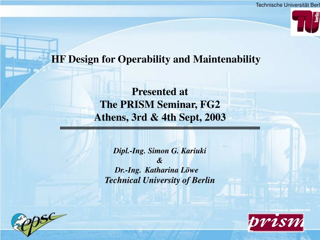 PPT - HF Design for Operability and Maintenability PowerPoint ...