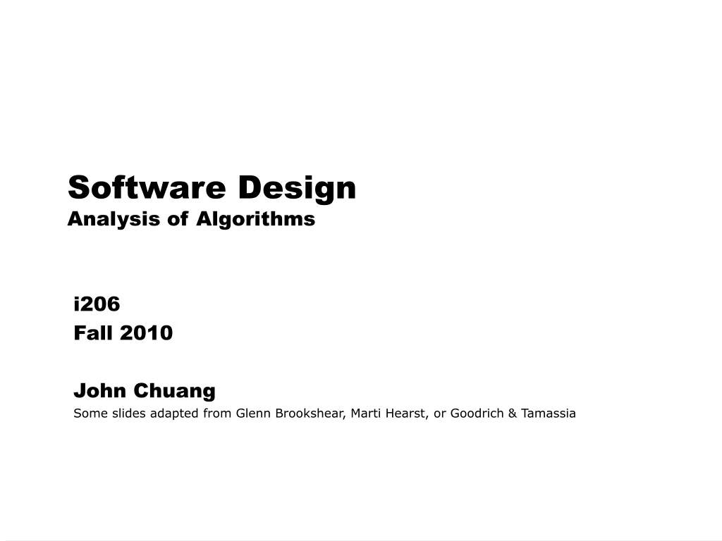 Ppt Software Design Analysis Of Algorithms Powerpoint Presentation