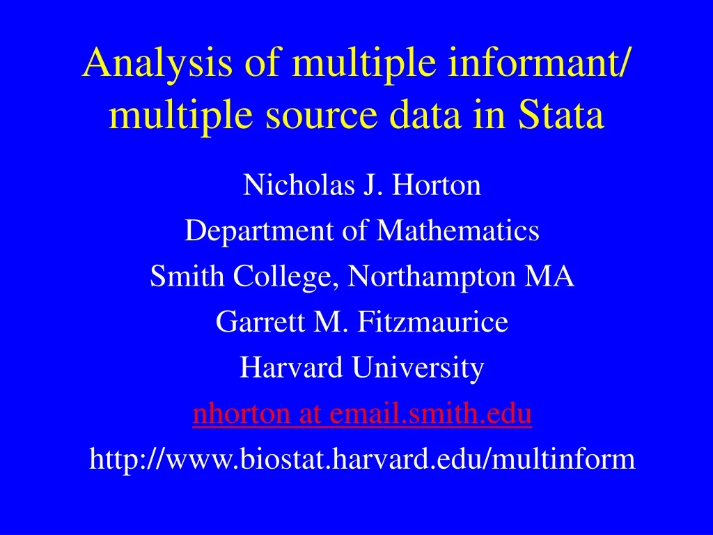 Ppt Analysis Of Multiple Informant Multiple Source Data In Stata