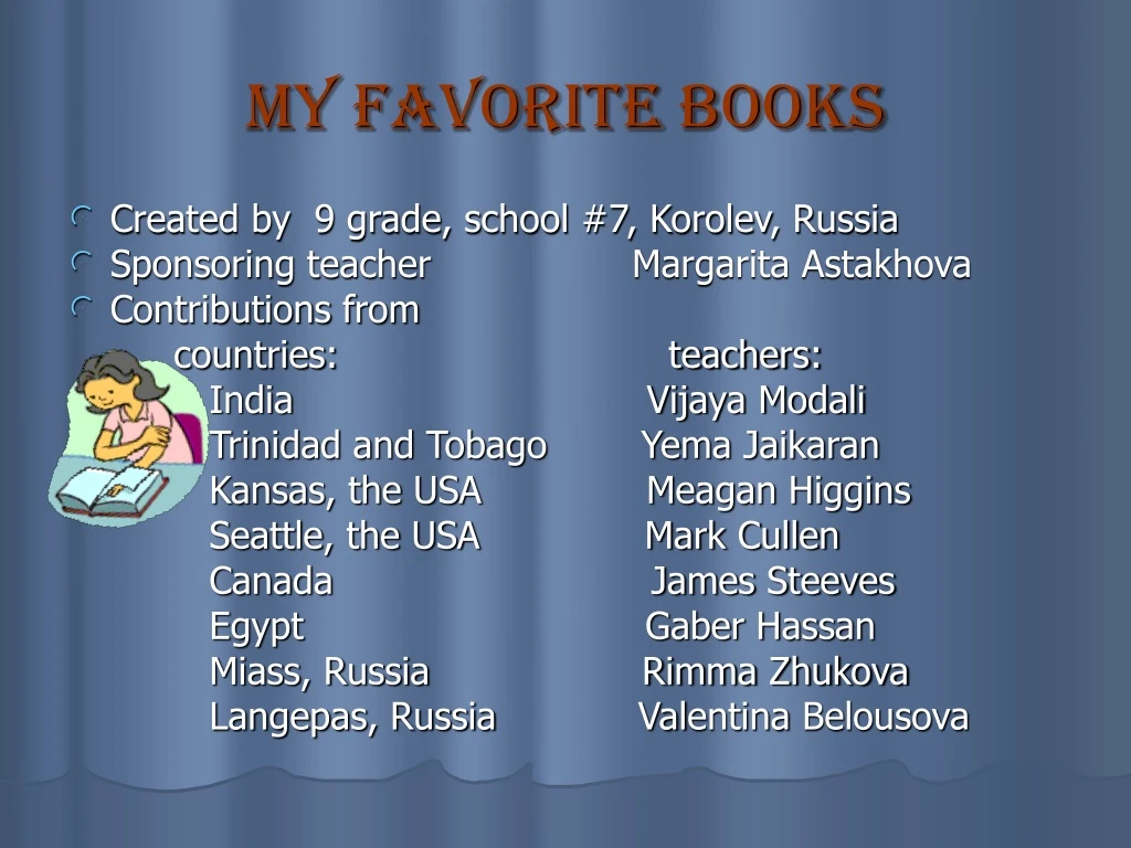 PPT - My favorite books PowerPoint Presentation, free download - ID:9184026