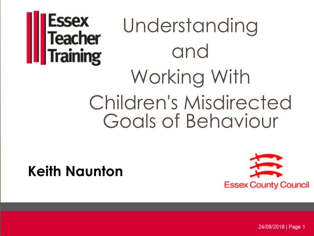 PPT - Understanding and Working With Children's Misdirected Goals of ...