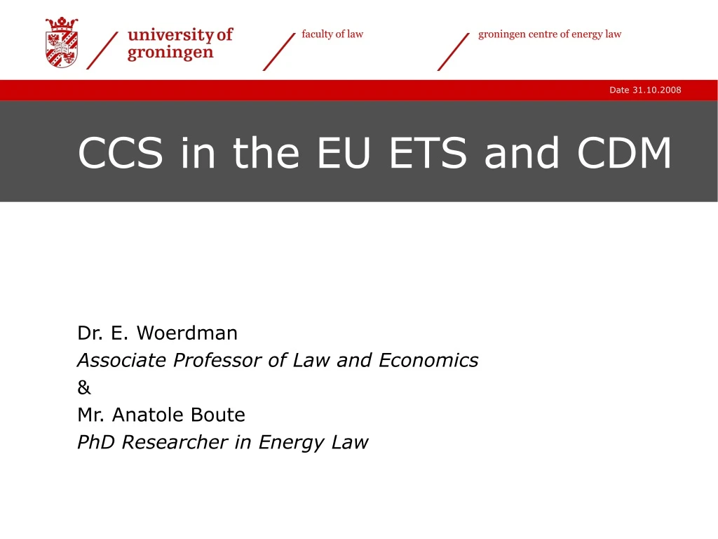 PPT - CCS in the EU ETS and CDM PowerPoint Presentation, free download ...
