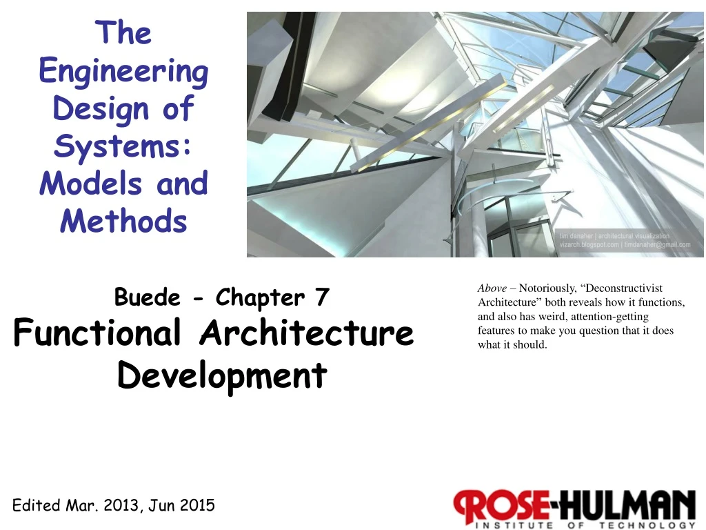 PPT - The Engineering Design of Systems: Models and Methods PowerPoint ...