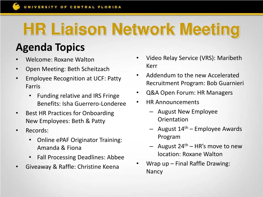 PPT - HR Liaison Network Meeting PowerPoint Presentation, free download ...