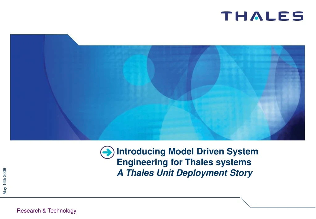 PPT - Introducing Model Driven System Engineering for Thales systems A ...
