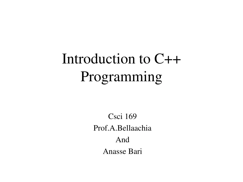 PPT - Introduction to C++ Programming PowerPoint Presentation, free ...