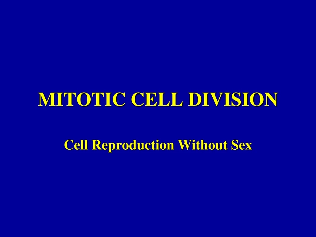PPT - MITOTIC CELL DIVISION PowerPoint Presentation, free download - ID ...