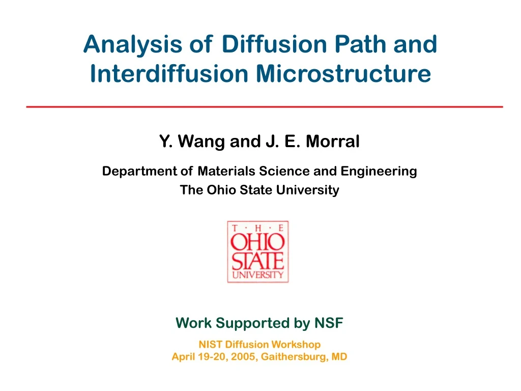 PPT - Analysis of Diffusion Path and Interdiffusion Microstructure ...